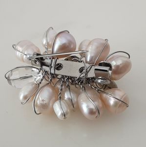 Jewelry | Handmade Wire Silver Wrap Baroque Pearl Crystal Brooch | Poshmark